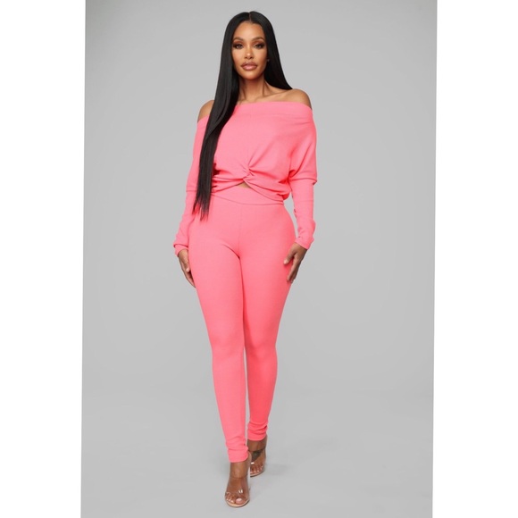 Fashion Nova | Other | Neon Pink Two Piece Set | Poshmark